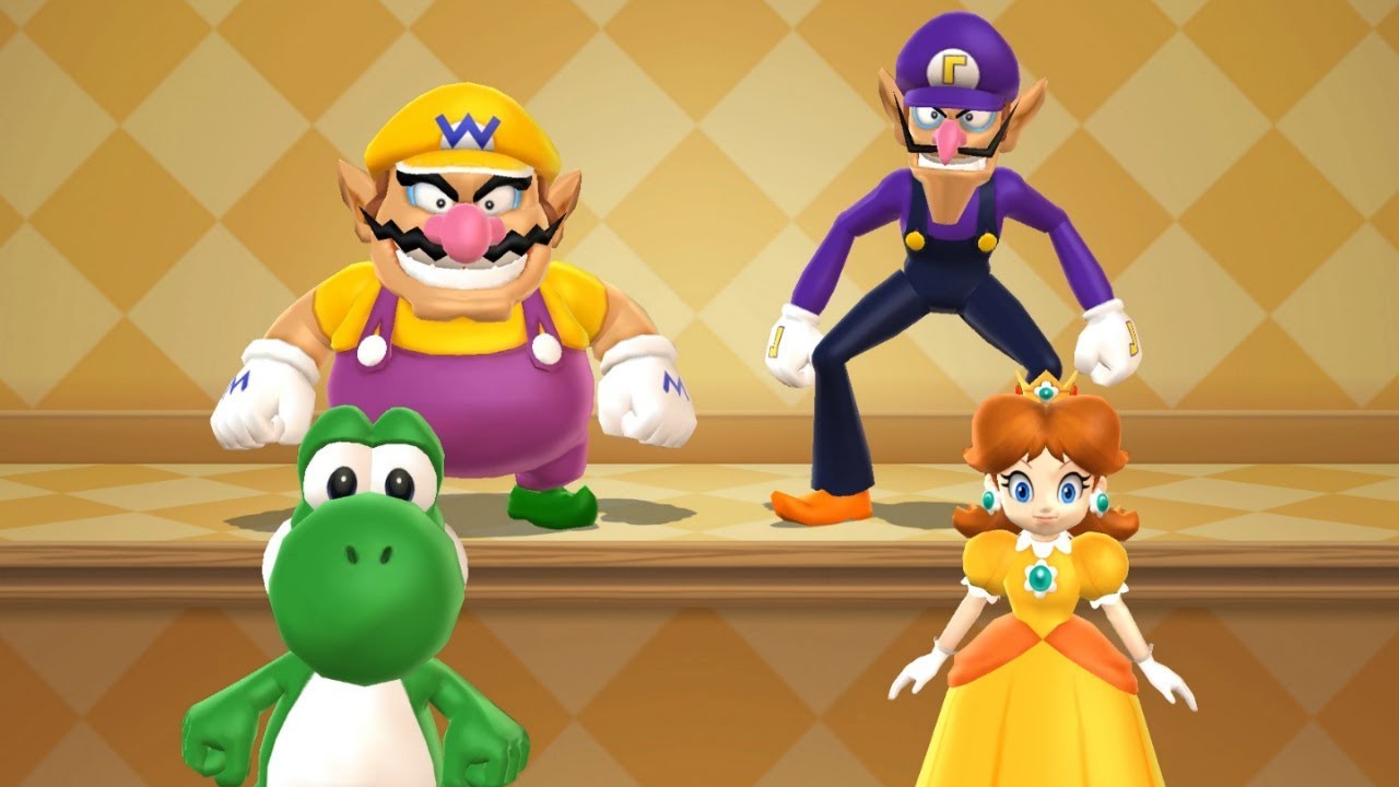 Mario Party 9 - Step It Up - Wario vs Waluigi vs Yoshi vs Daisy - YouTube