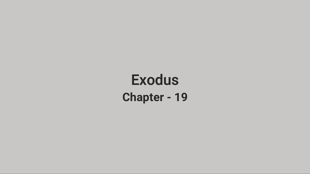 Exodus Chapter 19 - YouTube