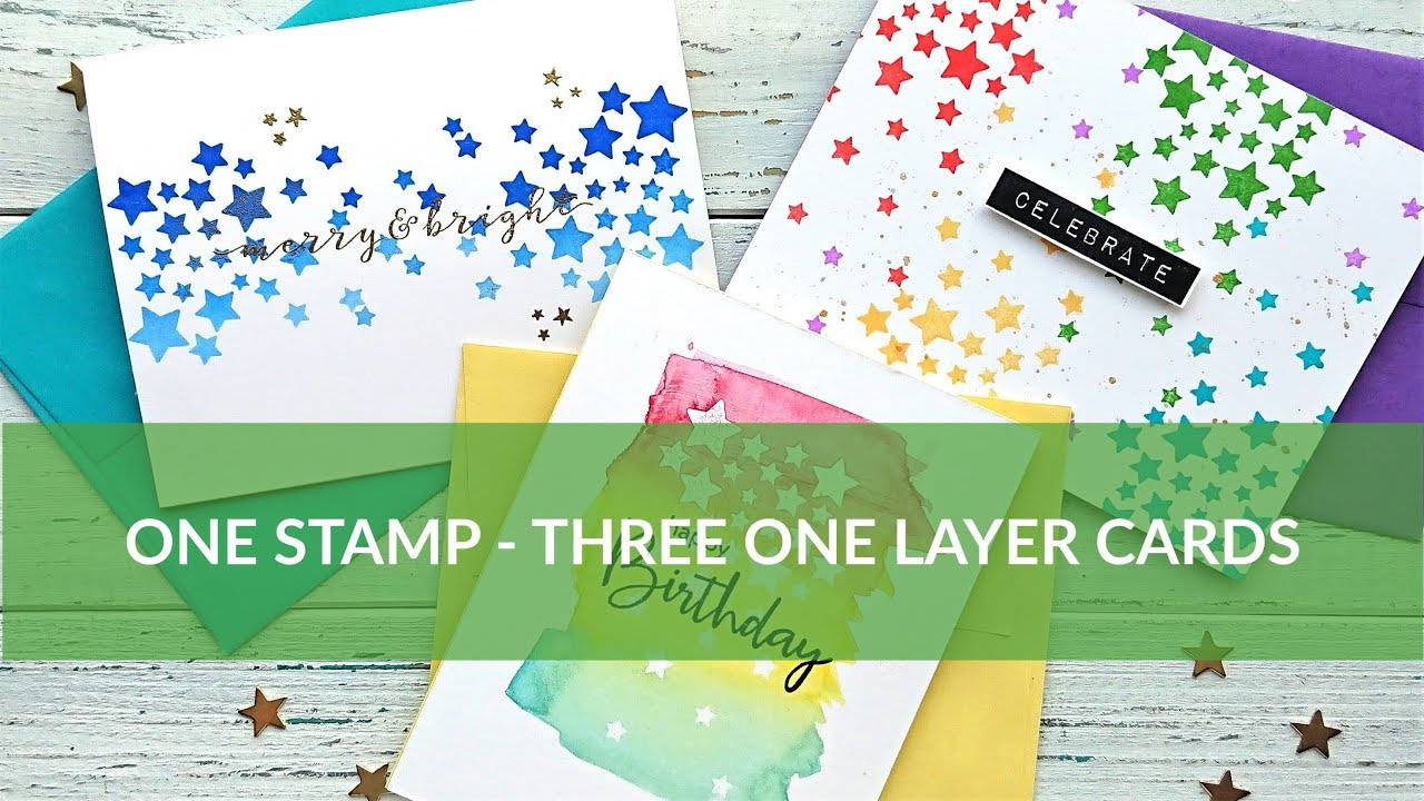 Three clean and simple one layer cards for different occasions - YouTube