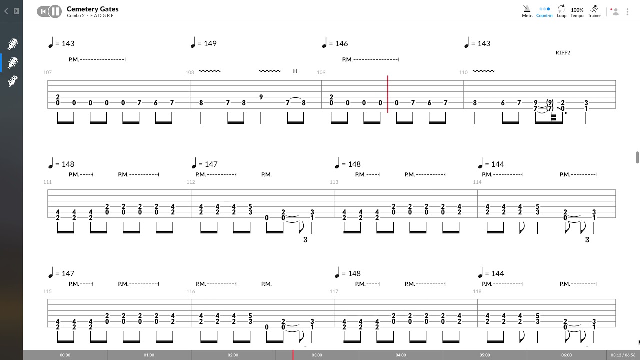 Pantera - Cemetary Gates (RYTHM GUITAR TAB PLAY ALONG) - YouTube