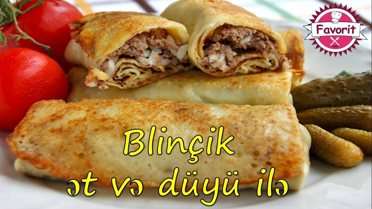 🔵 Blinçik hazırlanması | Ət və düyü içlikli blinçikin hazırlanması ...