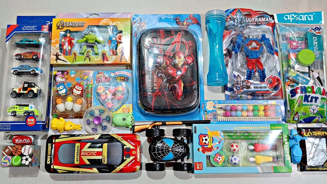 Ultimate Collection of Toys😱 Geometry box, Hulk eraser, Spiderman box ...