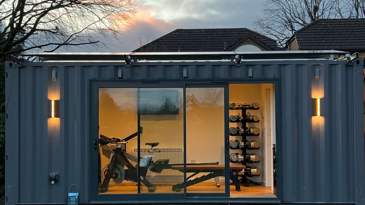 Shipping container gym - YouTube