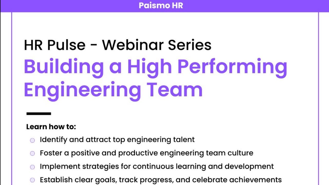 Building a High Performing Engineering Team - YouTube