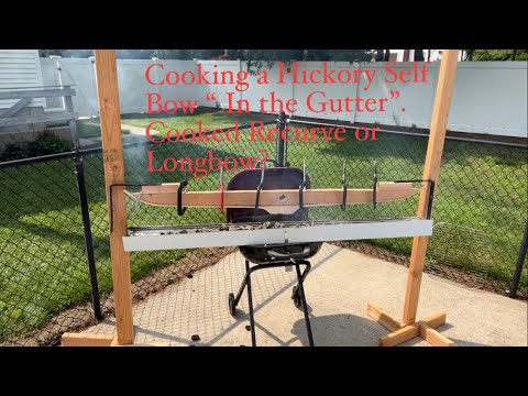 Fire hardening a Hickory Self Bow in the gutter! Fire hardened recurve ...