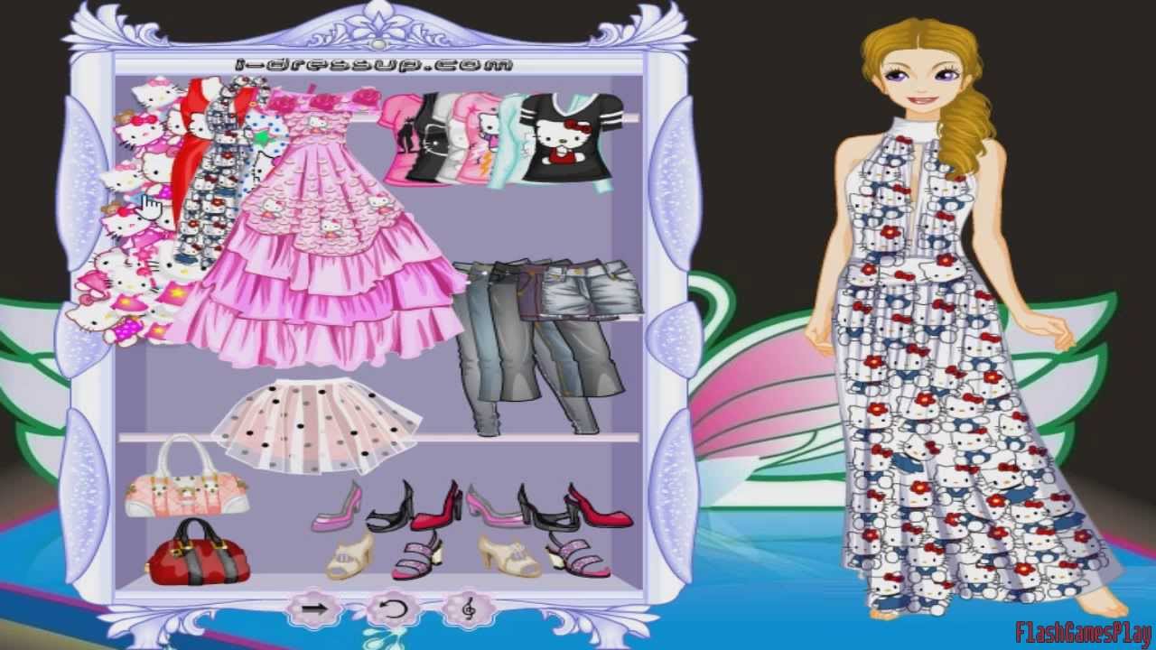 Hello Kitty Games Online - Hello Kitty Clothing Dress Up Game - YouTube