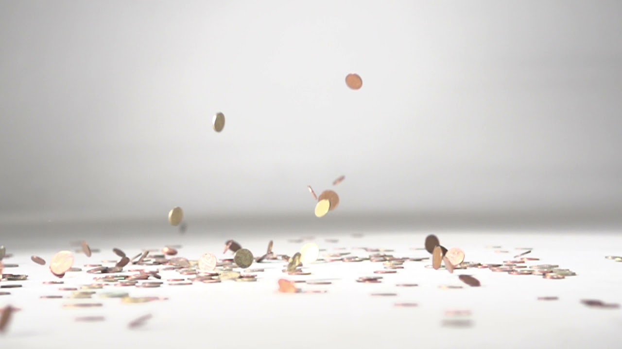 Coins falling in slow motion copyright free video. #coinsfalling # ...