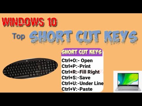 Top Short Cut Keys In Computer Windows 10 - YouTube