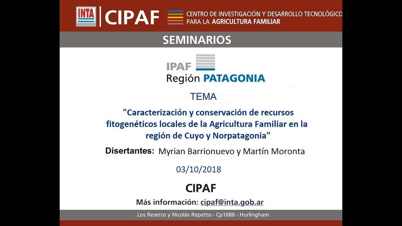Seminario del INTA CIPAF y sus Institutos - YouTube