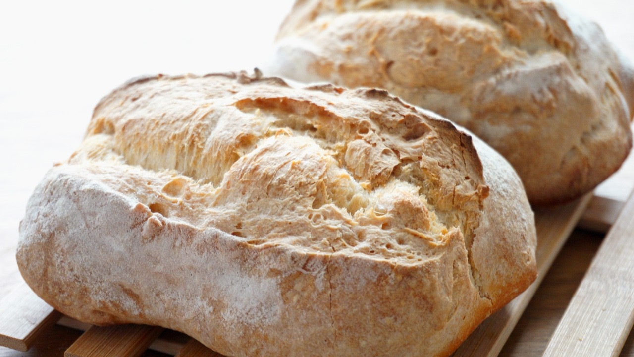 only 4 ingredients no effort crusty bread | quick and easy bread recipe ...