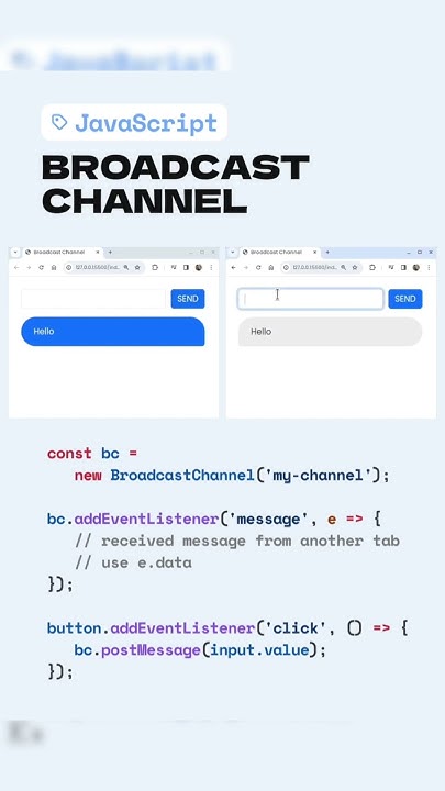 Broadcast Channel in Javascripty | #shorts #shortvideo #htmlcsswebsite #javascript # ...