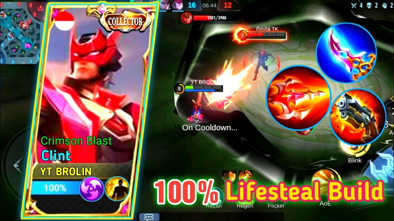 New Update Clint " Collettor " Skin Crimson Blast !! Clint 100% ...