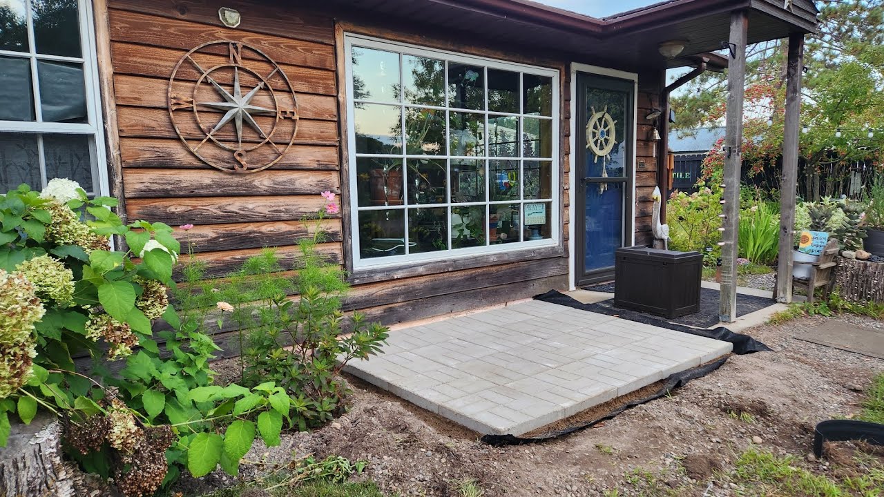 Front Patio Build With 18x18 Pavers - YouTube