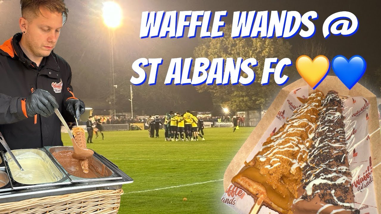 Waffle Wands at St Albans FC 💛💙 - YouTube