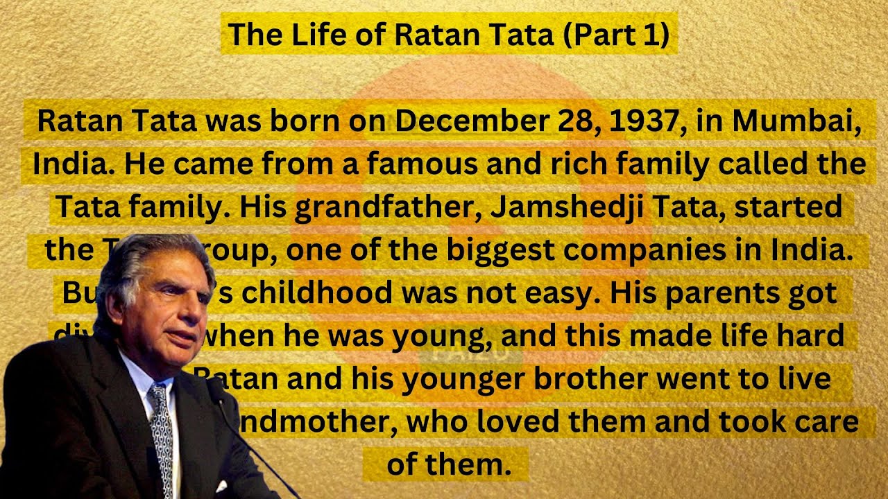 "Ratan Tata Story in Easy English | Learn English with an Inspiring ...