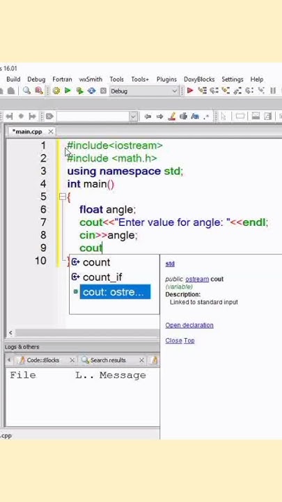 Codeblock Coding Cppprogramming C Code Codeblocks Cprogramming Math Programming Trick 