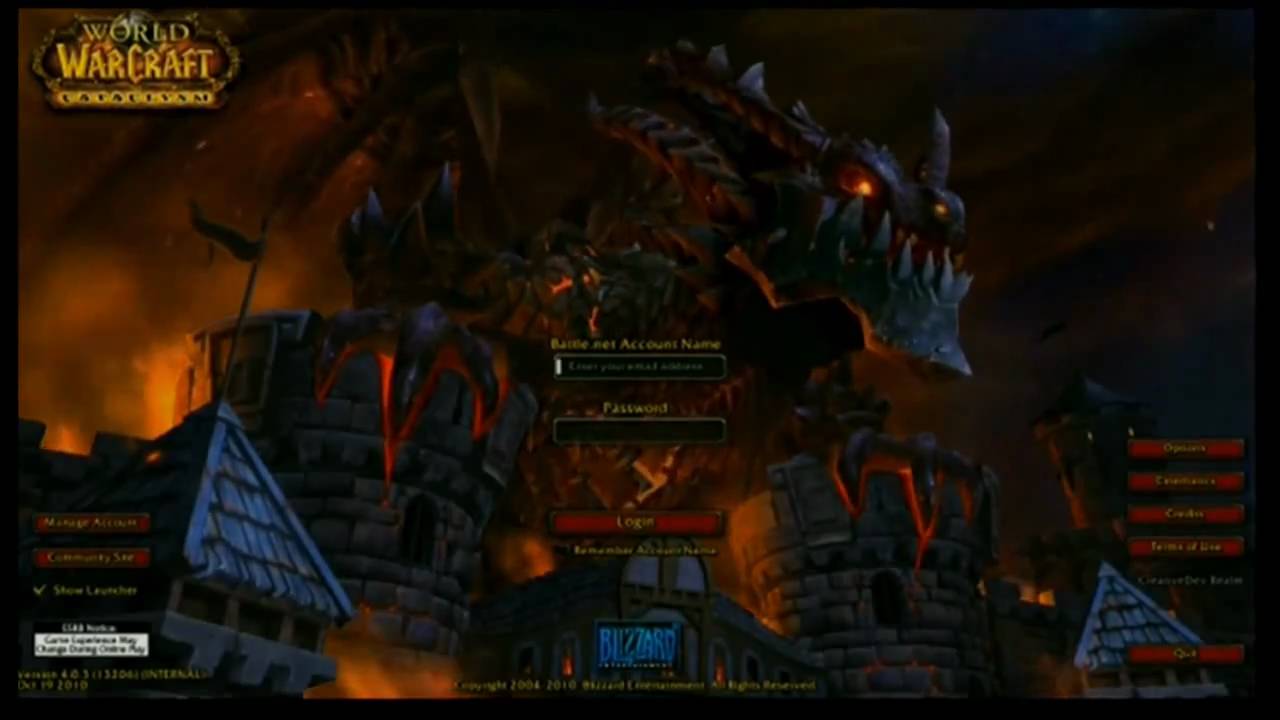 Blizzcon 2010 Cataclysm Login Screen - YouTube