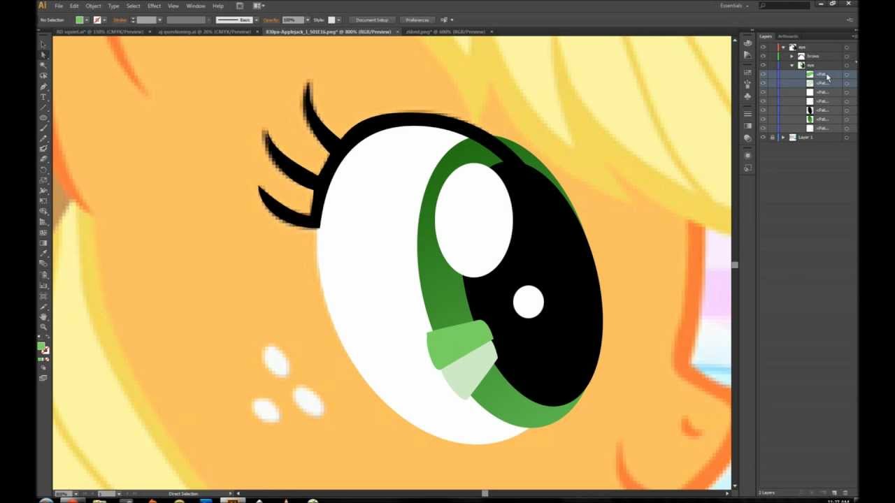 Mlp vector Illustrator eye tutorial part 1 - YouTube