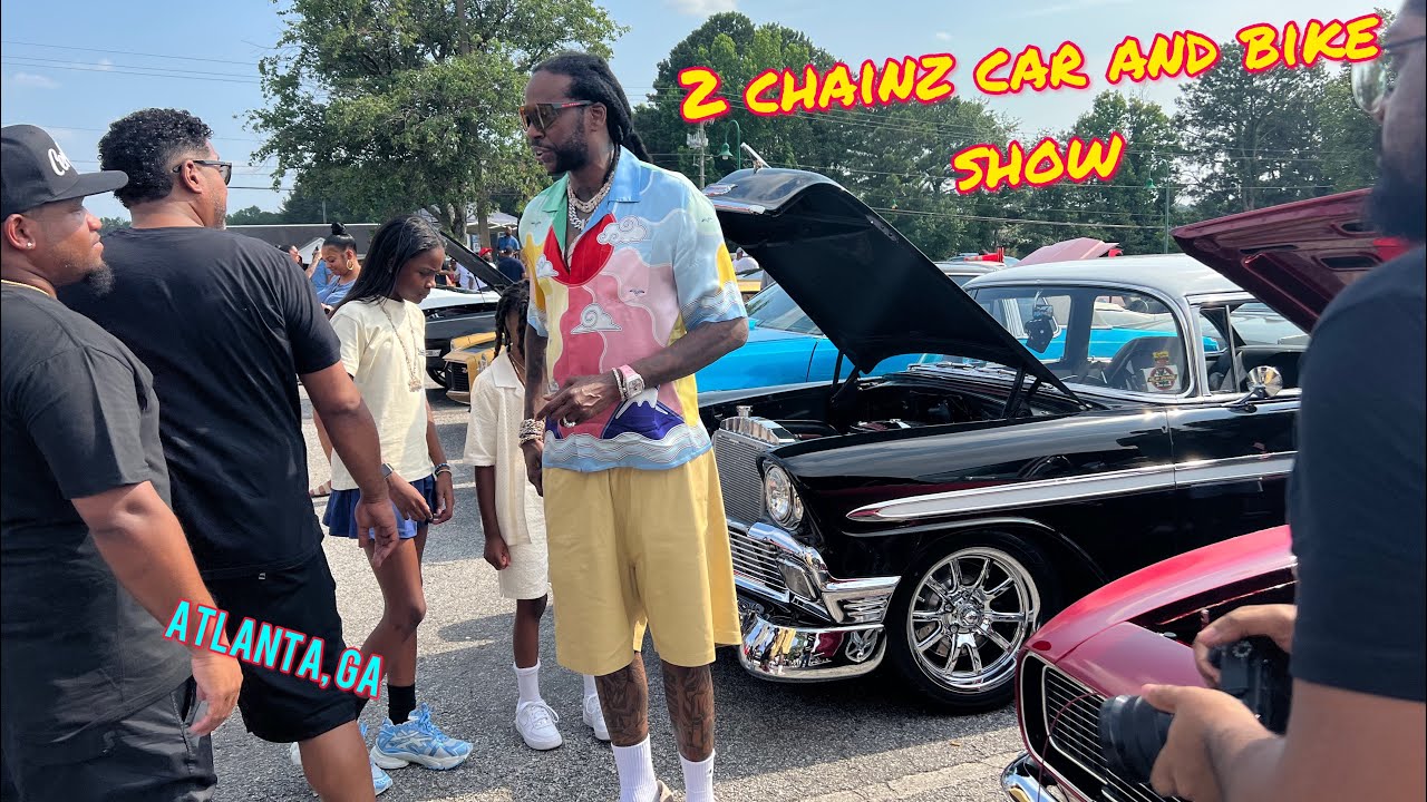 2 Chainz pulled up and shut the Car Show down in his drop top Chevelle ...