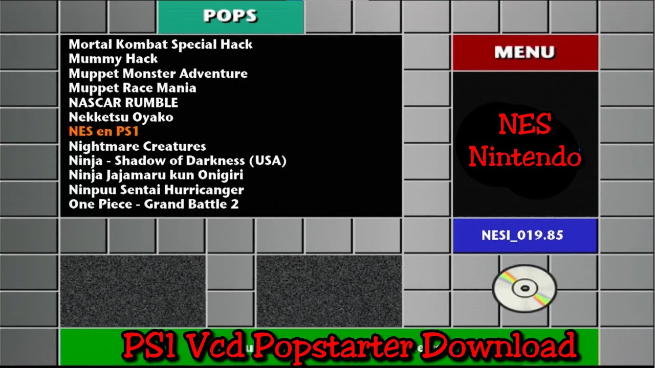 NES Nintendo PS1 Vcd Popstarter PS2 - YouTube