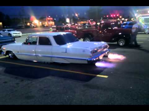 63 impala throwing flames - YouTube