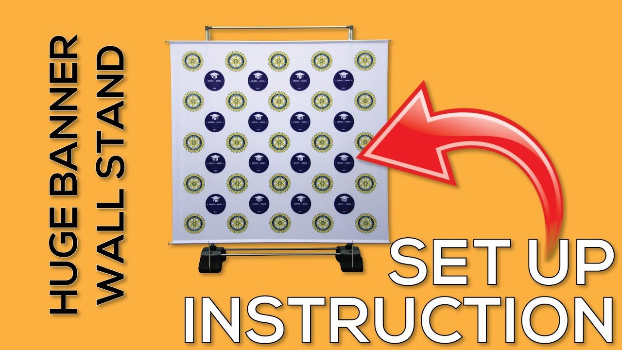 Huge Banner Stand Setup Instruction - YouTube