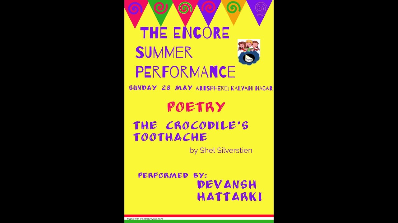 The Crocodile's Toothache by Shel Silverstien: performed by Devansh ...