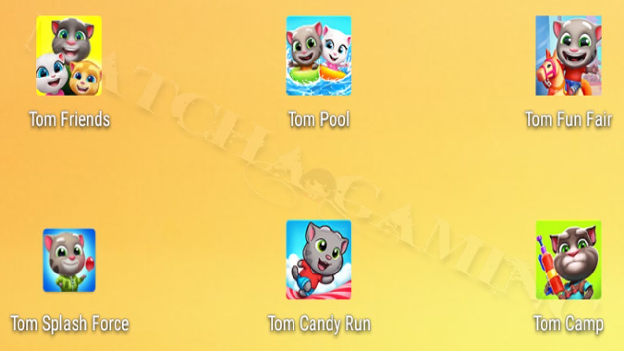 My talking tom friends, Talking tom pool, Tom fun fair, Tom splash ...