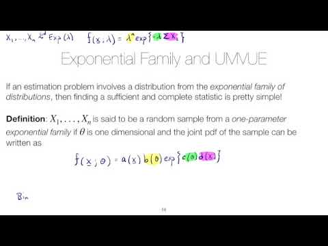 STAT 4520 Unit #5: UMVUE and the exponential family - YouTube