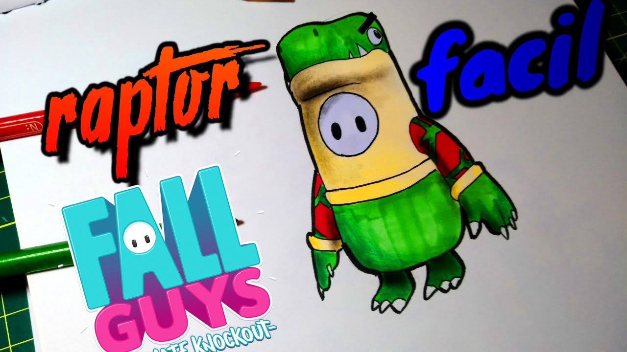como DIBUJAR a RAPTOR (dinosaurio) de FALL GUYS facil | PASO a PASO ...
