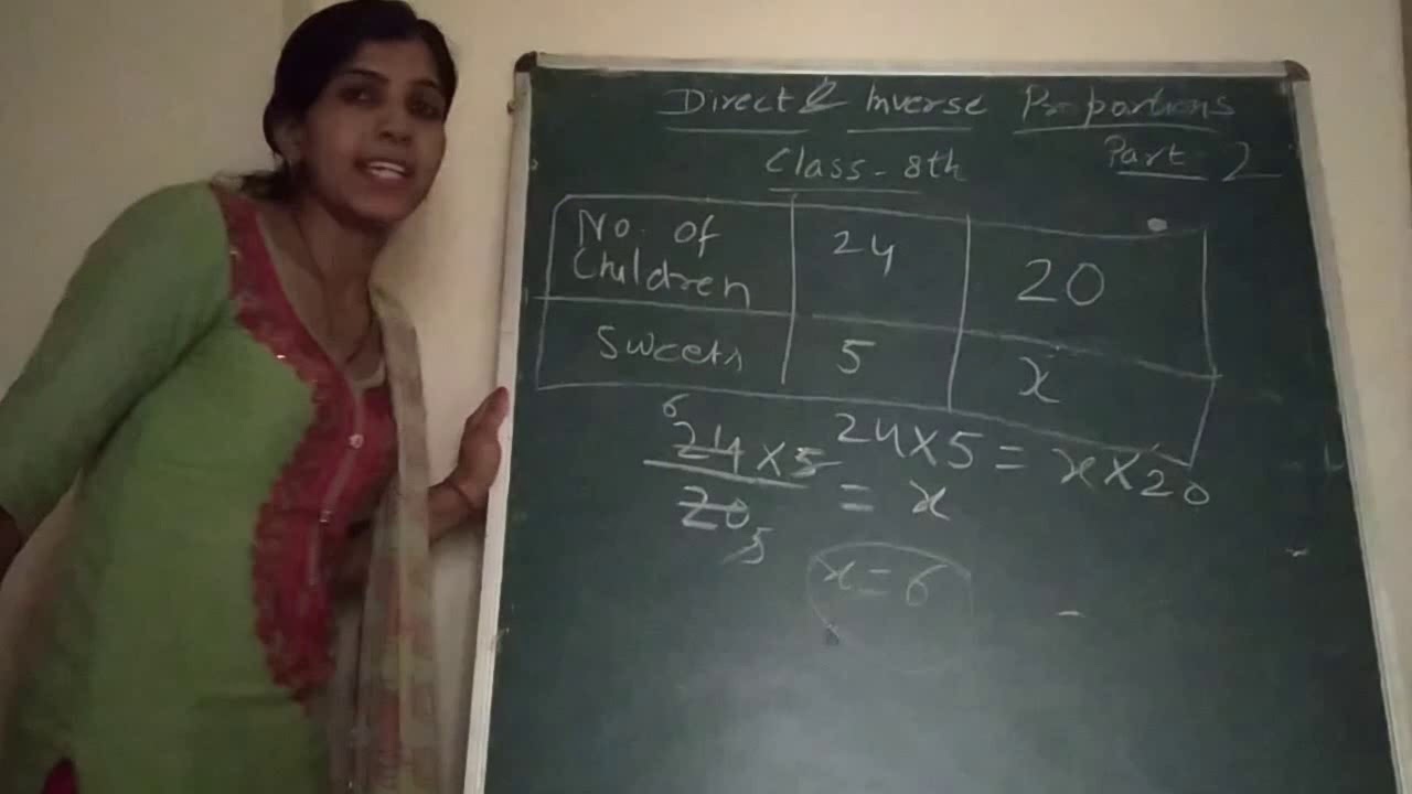 Direct & Inverse Proportions Part 2 Class 8th - YouTube