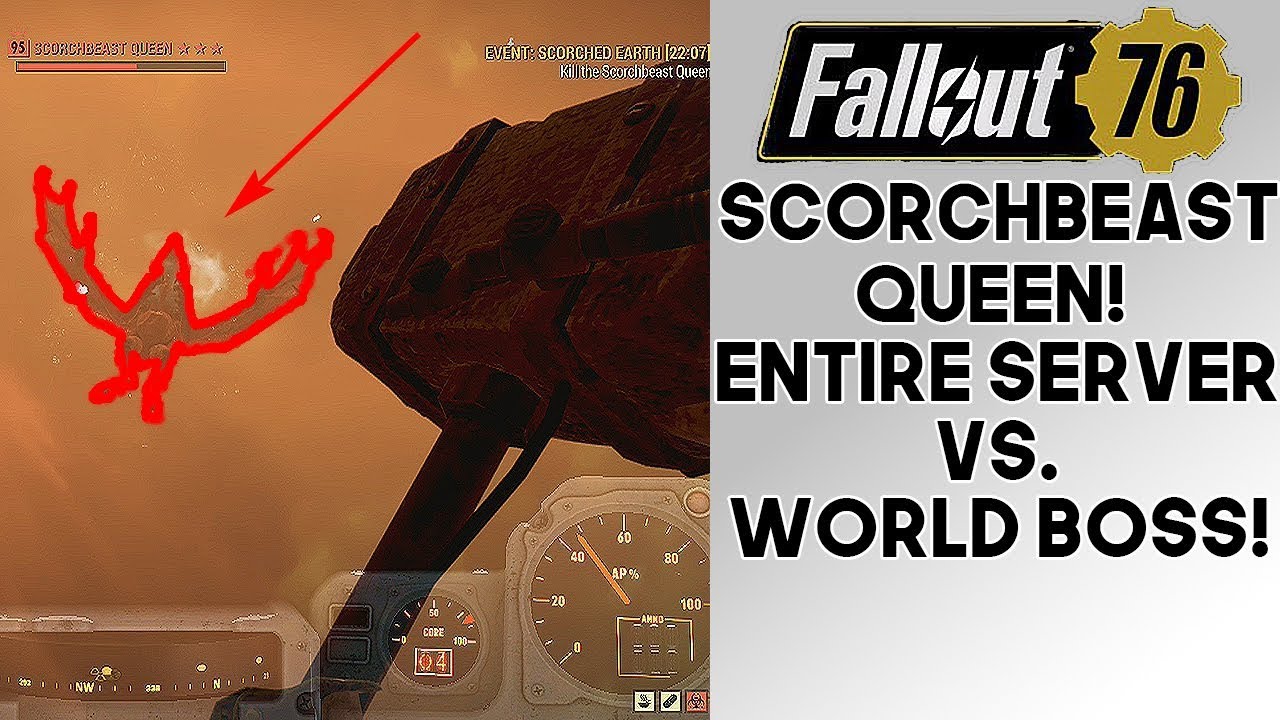 Fallout 76 Scorchbeast Queen Fight!! Entire Server Vs World Boss + Loot ...