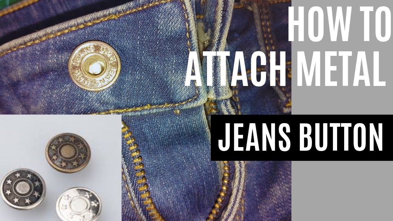 How to attach metal jeans button-Easy DIY tutorial - YouTube