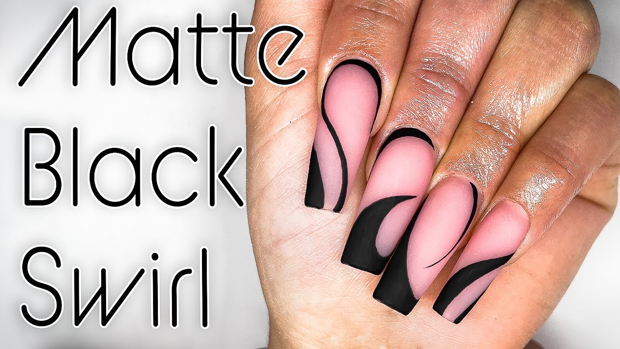 Lets make a Matte Black Swirl Design | Line Art Tutorial | Acrylic ...
