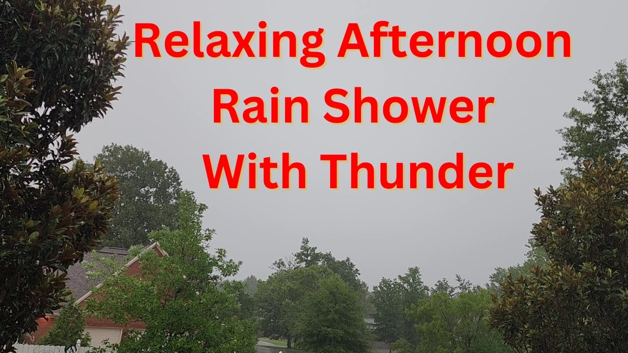 Relaxing Afternoon Rain Shower with Thunder and Birds Chirping - YouTube
