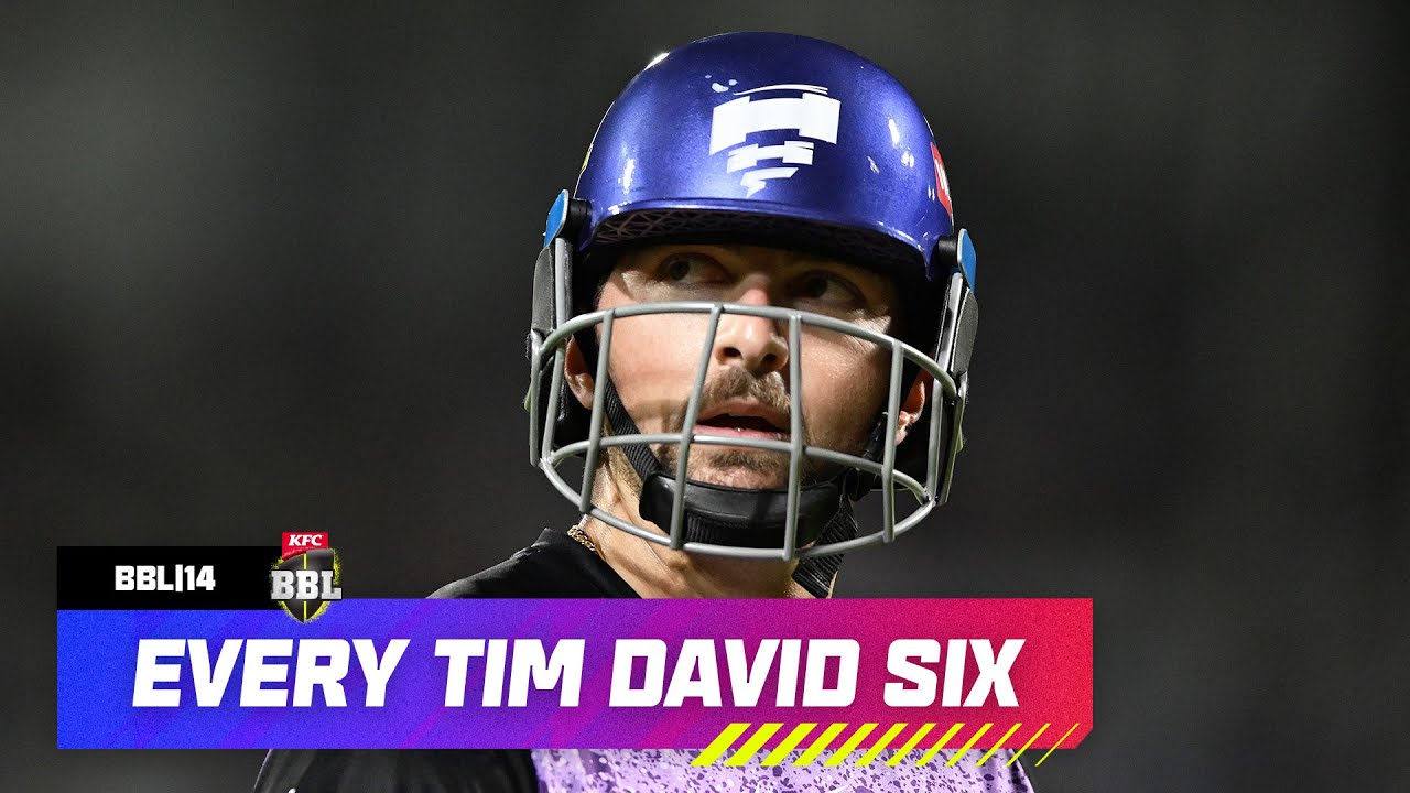 Every Tim David SIX In Incredible BBL Season | #BBL14 - YouTube