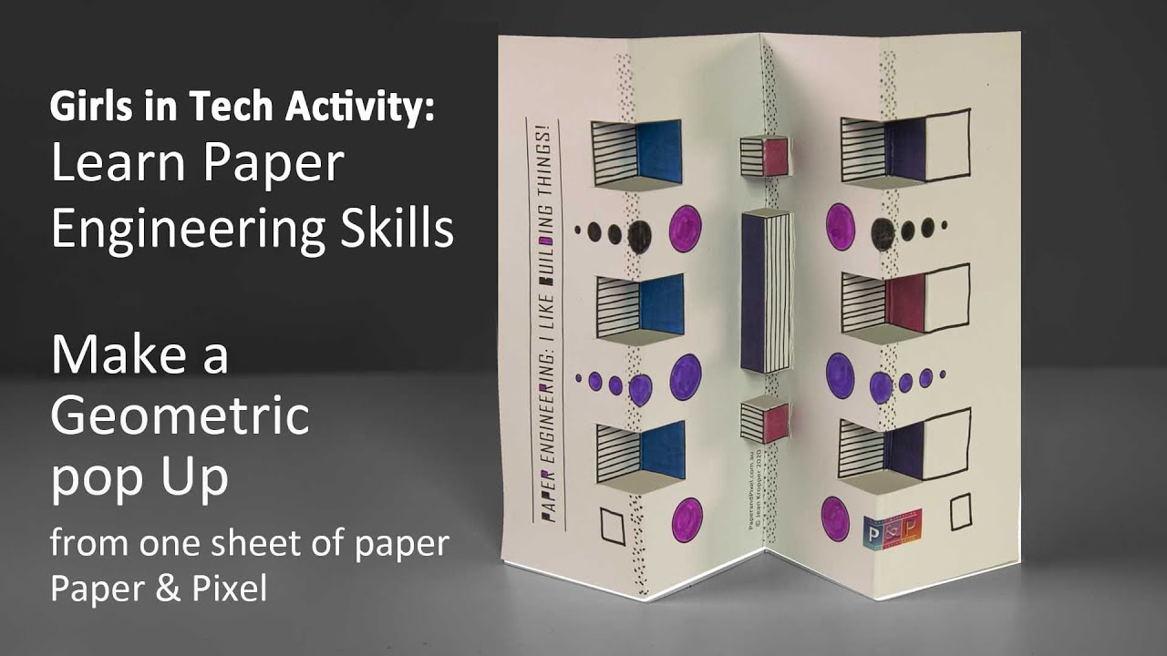 Hands on STEM activity- Make a Geometric Pop up for Girls in Tech - YouTube