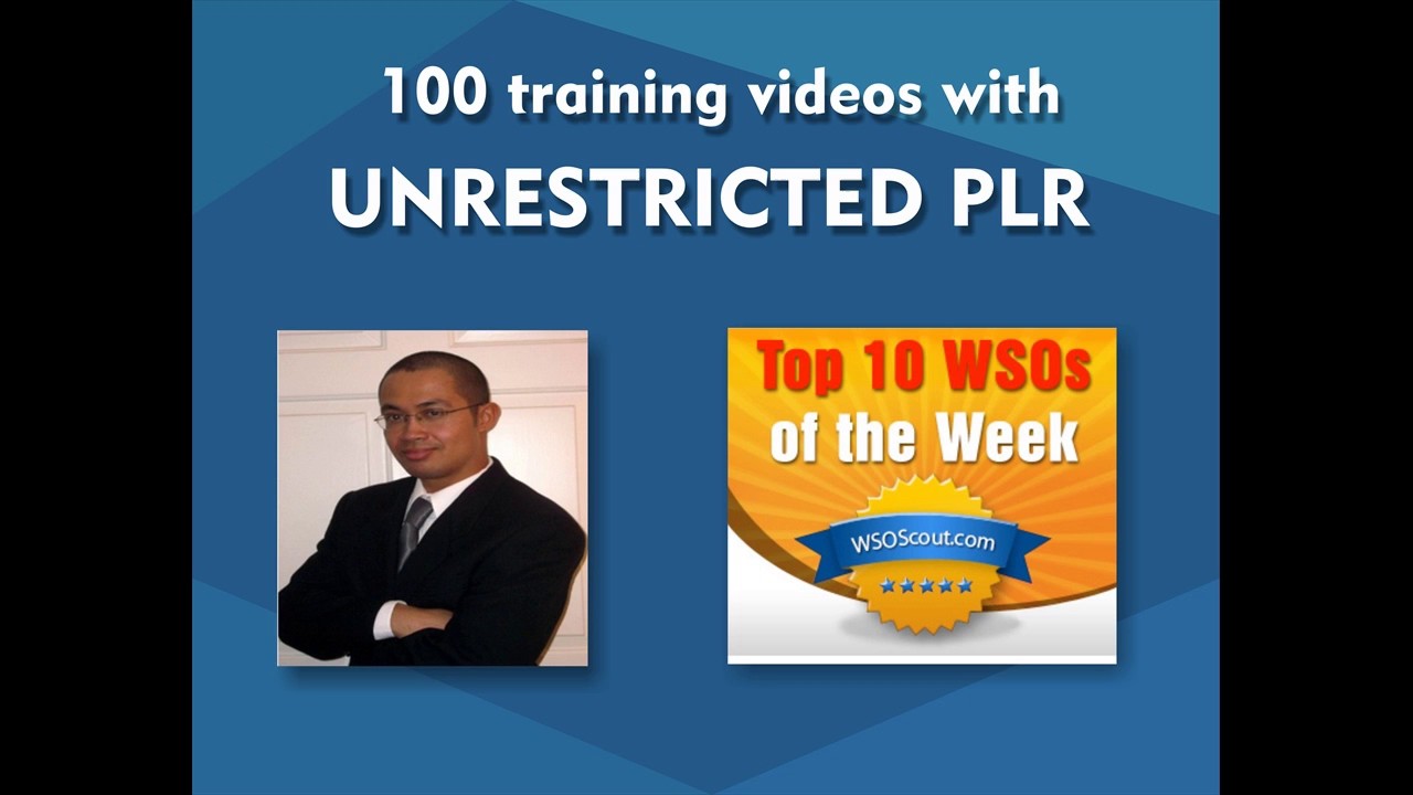 100 training videos with UNRESTRICTED PLR Reviews and Bonus by Francis ...