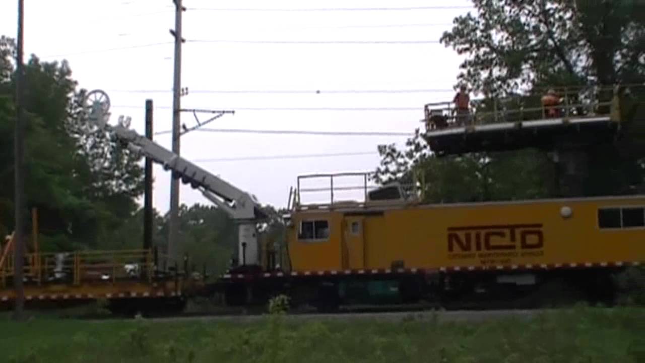 NICTD Catenary Maintenance Vehicle - YouTube