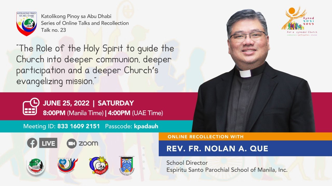 Invitation Video for the Online recollection of Rev. Fr. Nolan A. Que ...