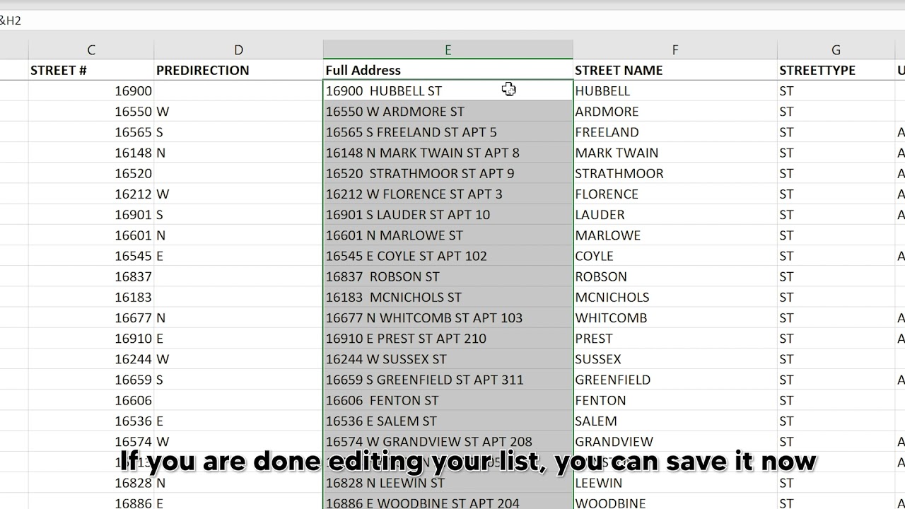 Datazapp | Formatting Mailing Addresses using Excel for Online Append - YouTube
