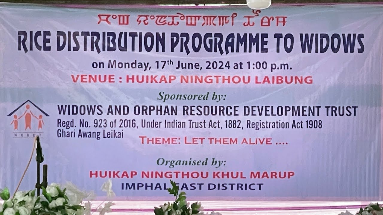 RICE DISTRIBUTION PROGRAMME TO WIDOWS | Huikap Ningthou Laibung - YouTube