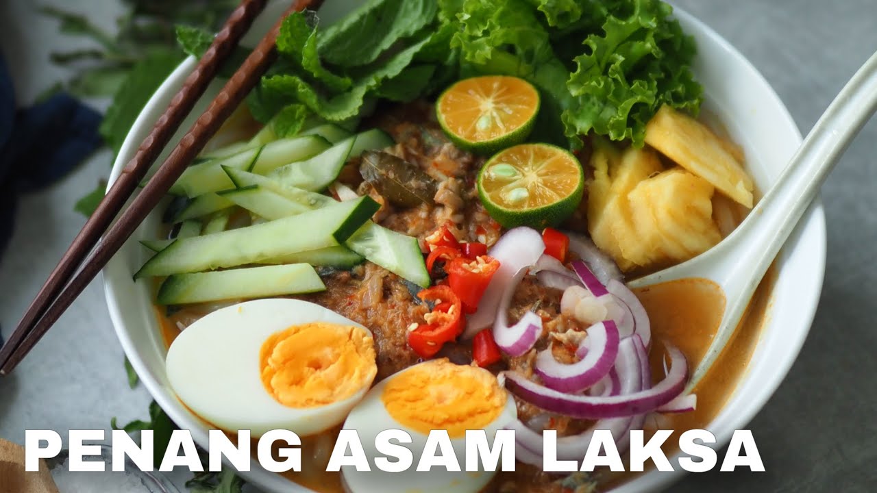 Penang Asam Laksa Recipe | Easy 4-Steps Authentic Laksa - YouTube