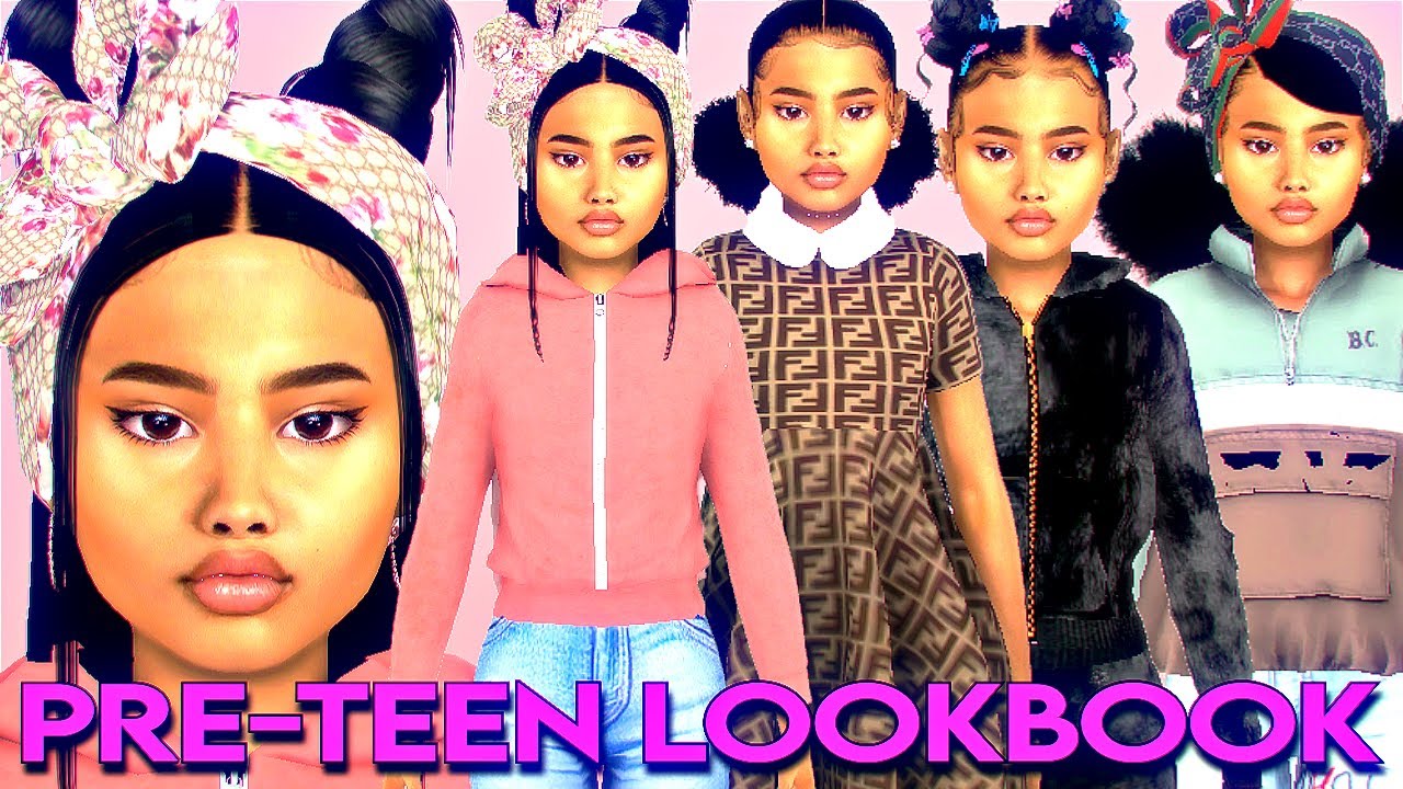 🤍Sims 4 CAS Pre-teen CC FOLDER | CC Folder & SIM DOWNLOAD - YouTube