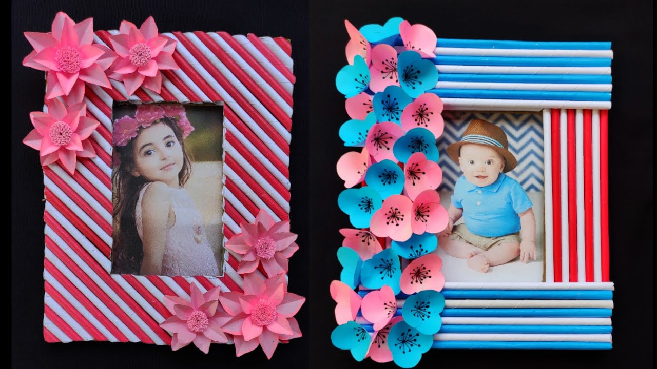 Photo frame | paper photo frame making | Cute Photo Frame making # ...