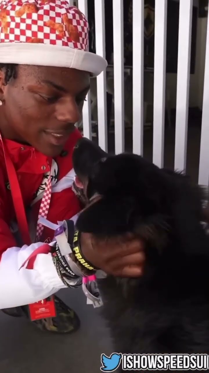 Ishowspeed says bye to his dog - YouTube