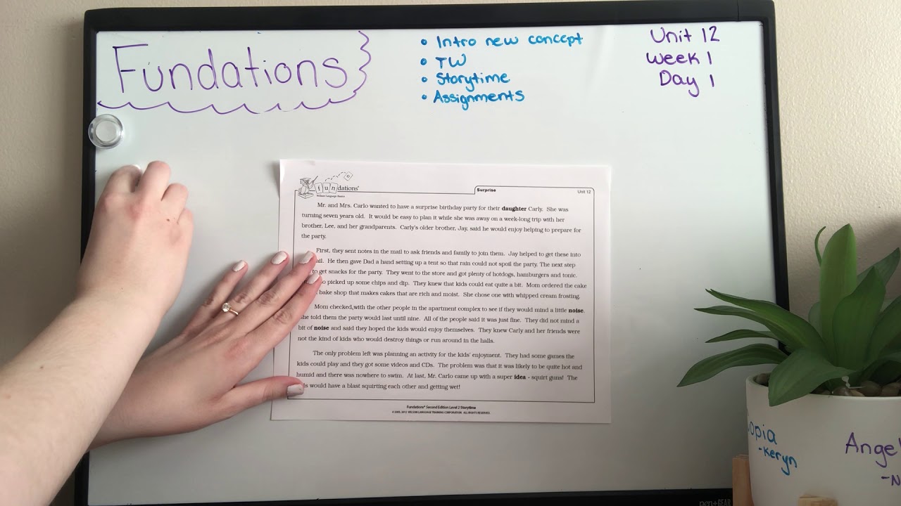 Fundations - Unit 12, Week 1, Day 1 - YouTube
