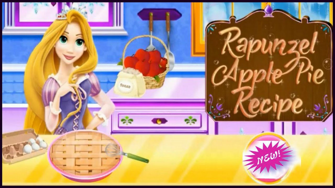 Play and Learn Cooking with Cute Rapunzel Apple Pie Recipe Movie ...