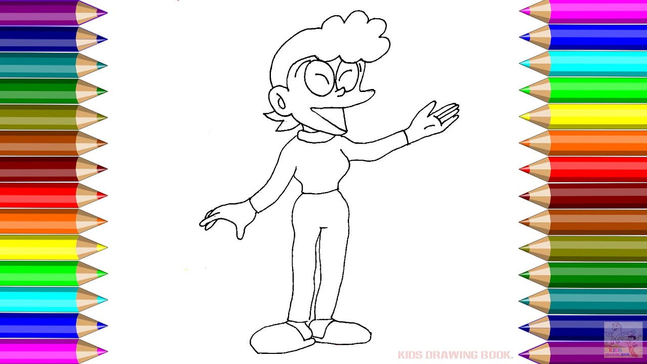 HOW TO DRAW SUNEO'S MOM FROM DORAEMON STEP BY STEP FOR KIDS ! KIDS ...