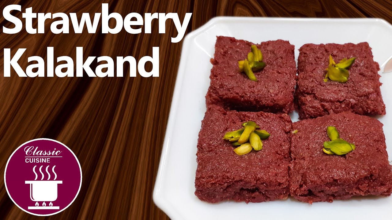 No artificial colour, Strawberry Kalakand/Strawberry Barfi || Easy ...